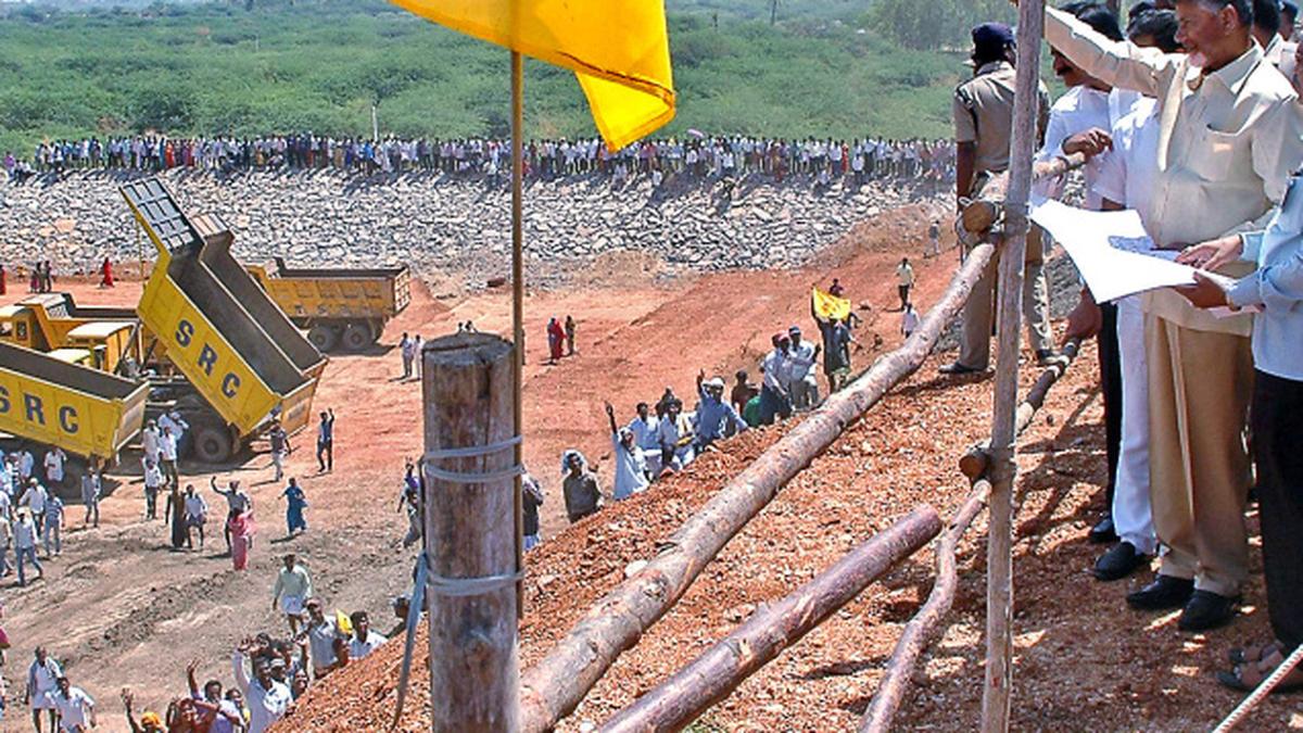 Complete Handri-Neeva project on time: Naidu - The Hindu