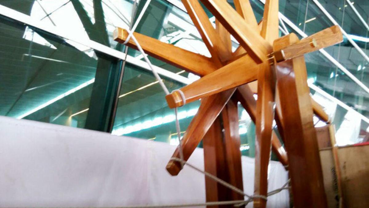 World’s largest charkha to be unveiled at Terminal-3 today - The Hindu