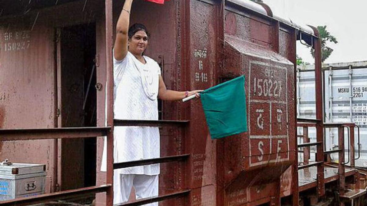 First woman goods train guard makes maiden trip - The Hindu