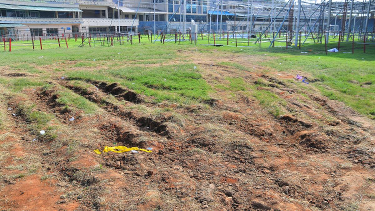 LB stadium sports a plundered look - The Hindu