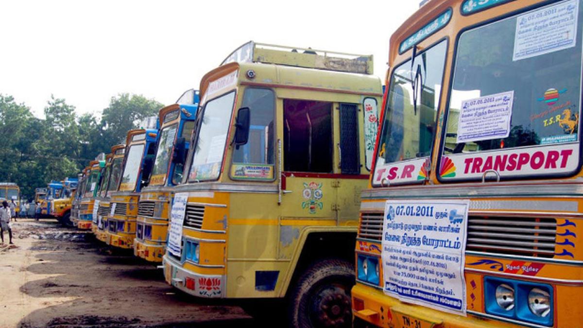 Sand lorry operators begin stir - The Hindu