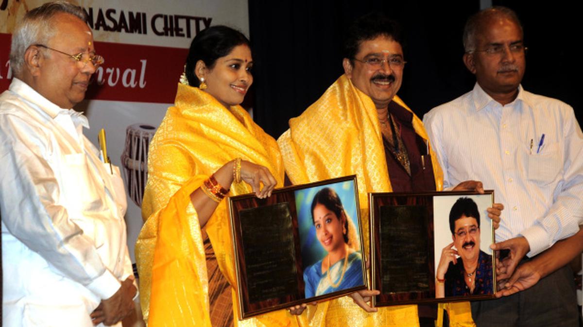 Nithyashri, Shekher honoured - The Hindu