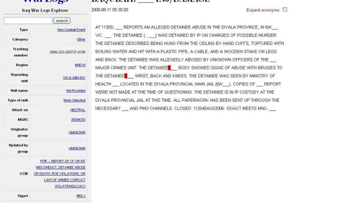 Iraqi deaths higher than U.S. count: WikiLeaks war logs - The Hindu