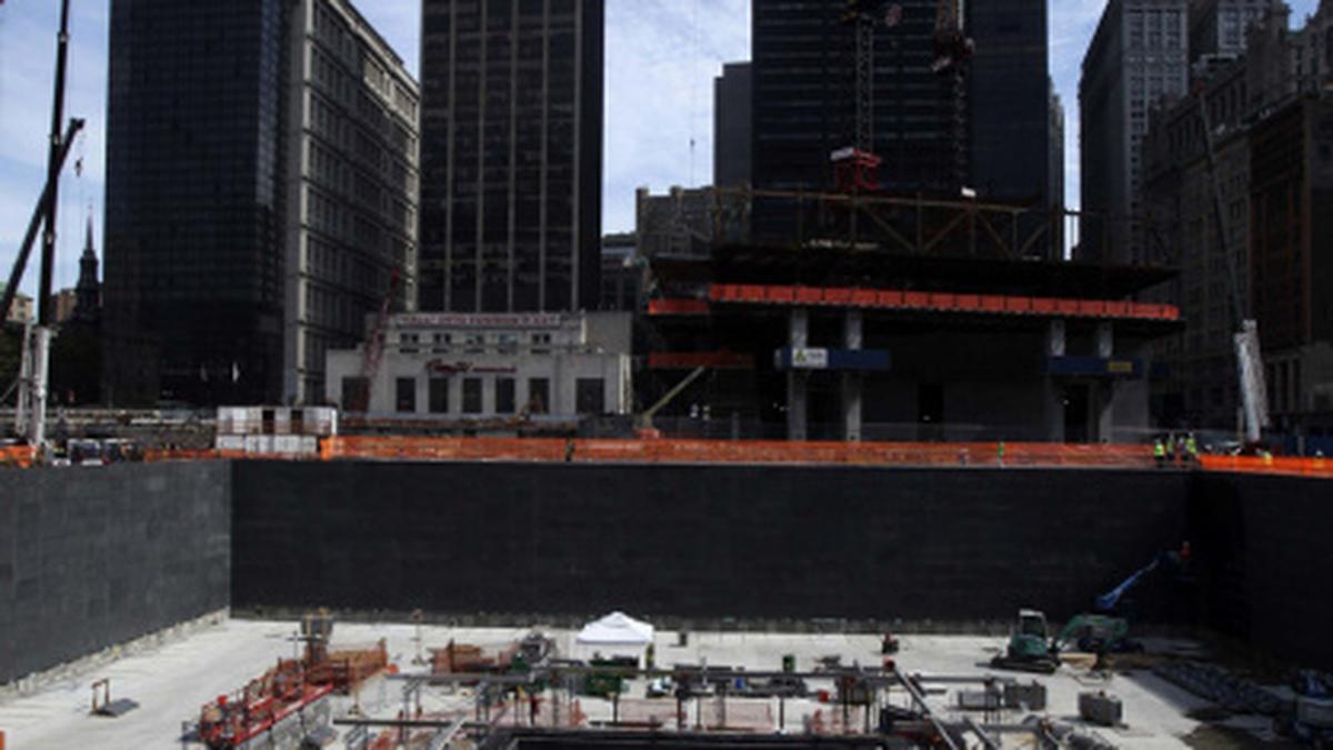 WTC steel column installed at ground zero - The Hindu