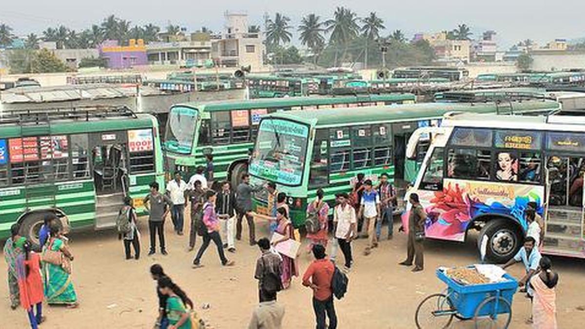Temporary bus stand starts functioning - The Hindu