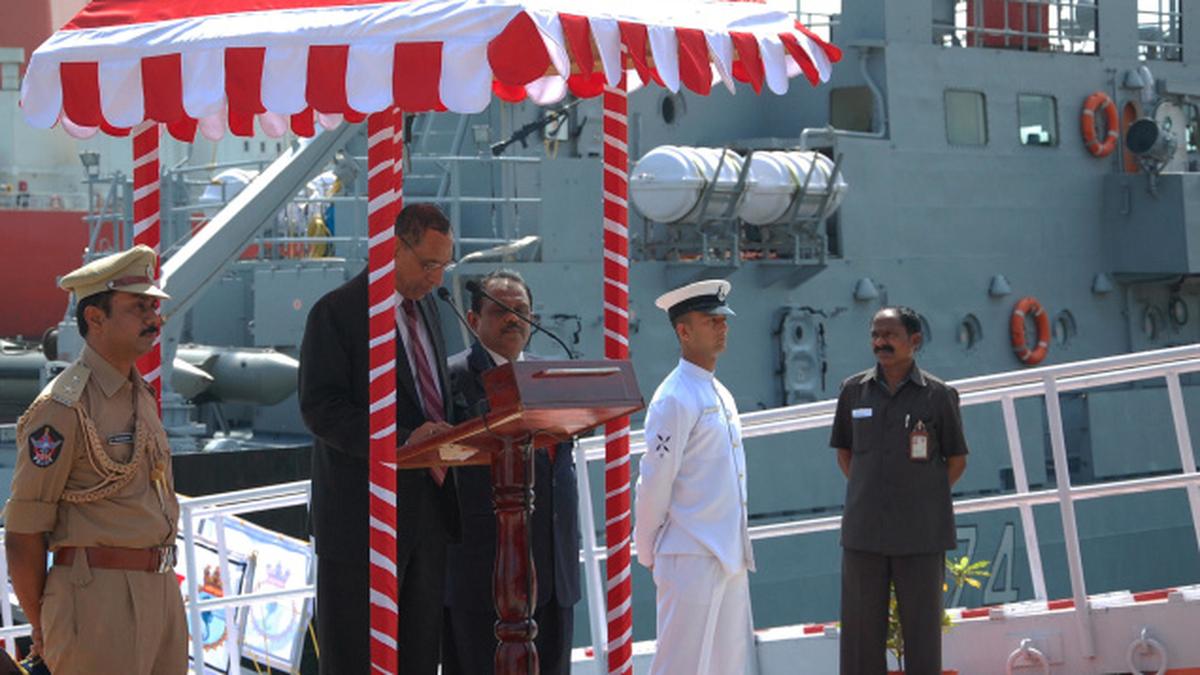 Navy launches two water jet-propelled fast attack craft - The Hindu