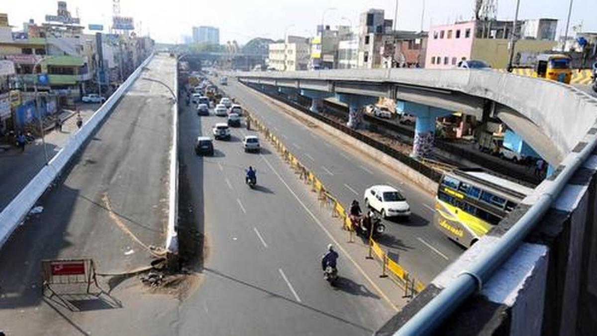 Anna Nagar flyover bracing for finish - The Hindu