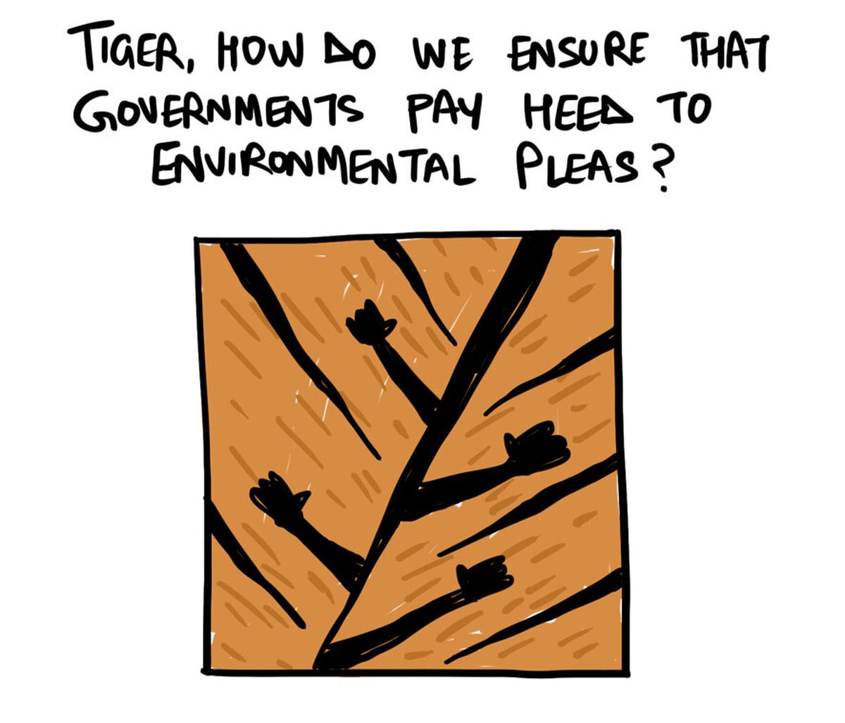 Green Humour by Rohan Chakravarty on International Tiger day - The Hindu