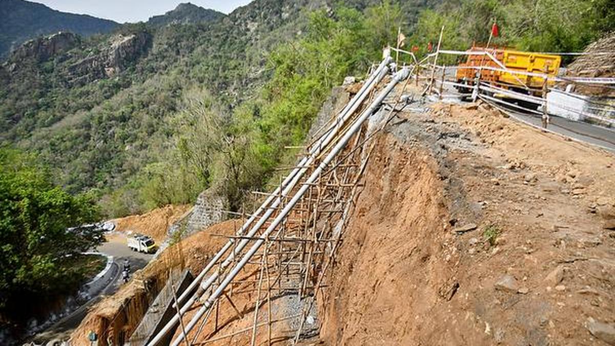 RCC retaining wall to prevent landslides in Kolli Hills - The Hindu