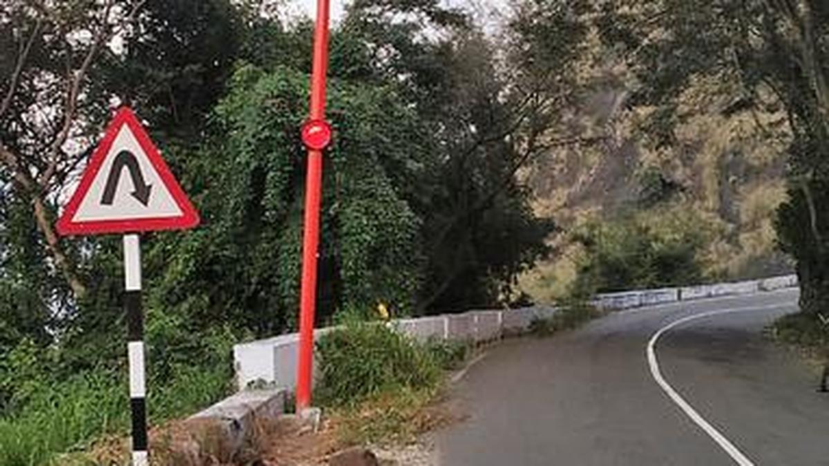 Safety system installed at hairpin bend on Valparai ghat road - The Hindu