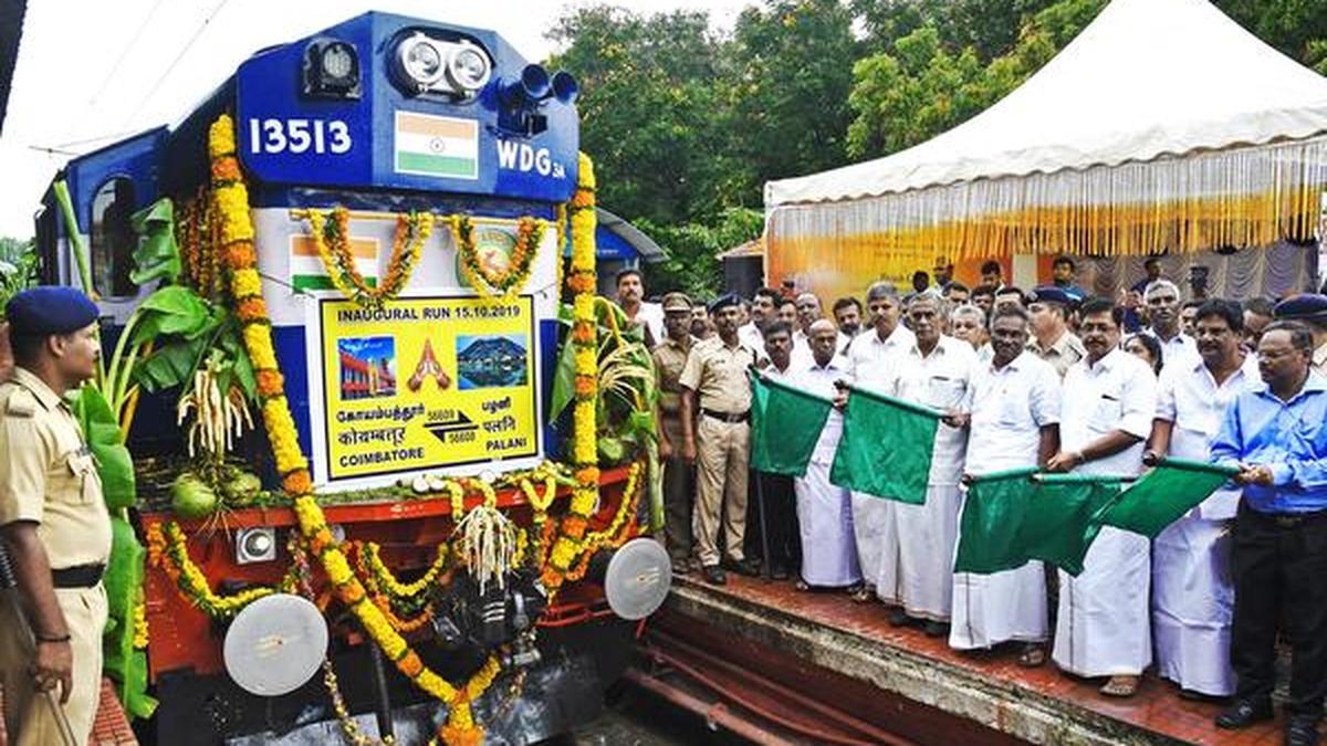 Coimbatore-Palani passenger train flagged off - The Hindu