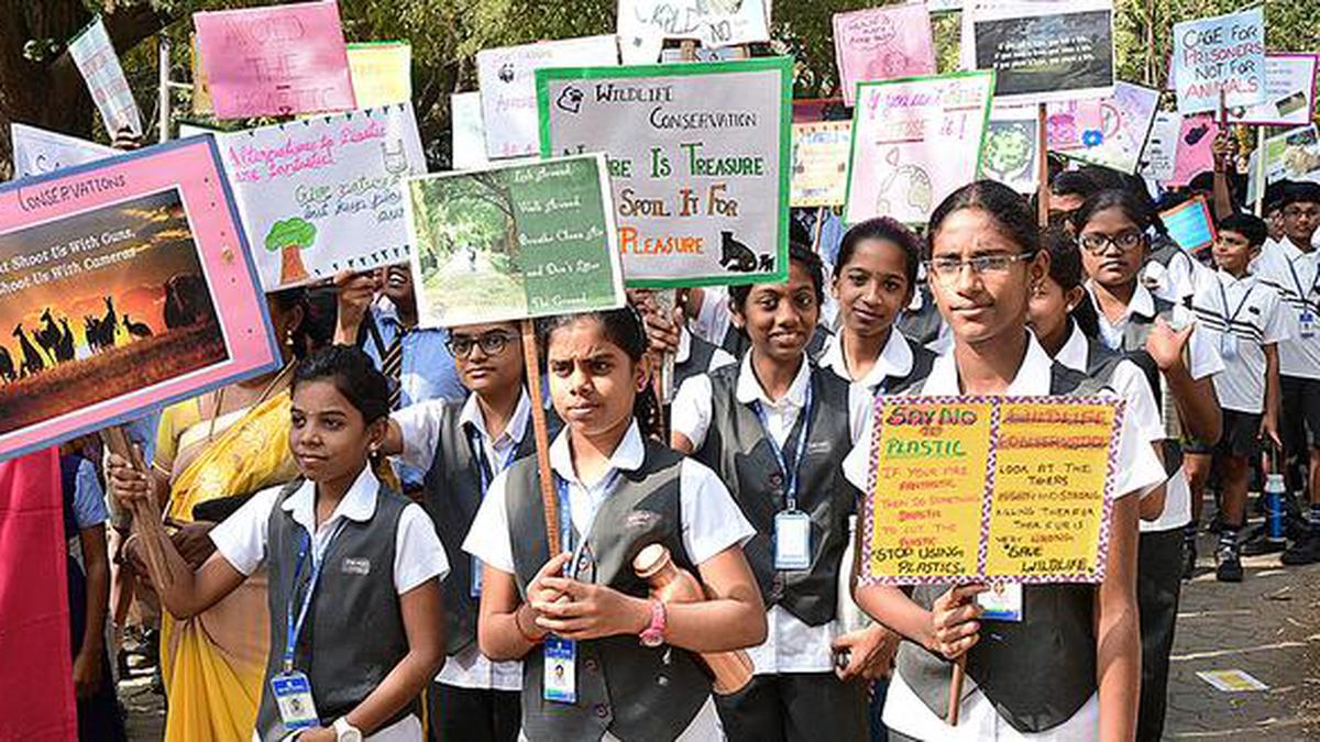 Rally taken out to save environment - The Hindu