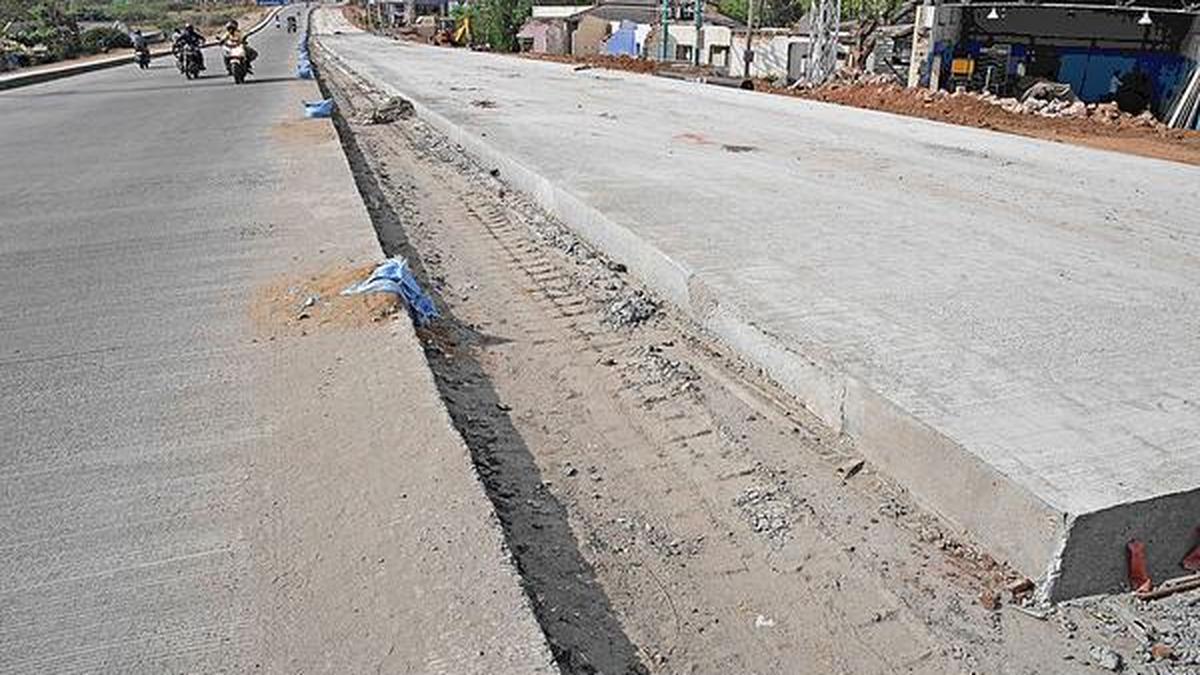 Pollachi Road widening works nearing completion - The Hindu