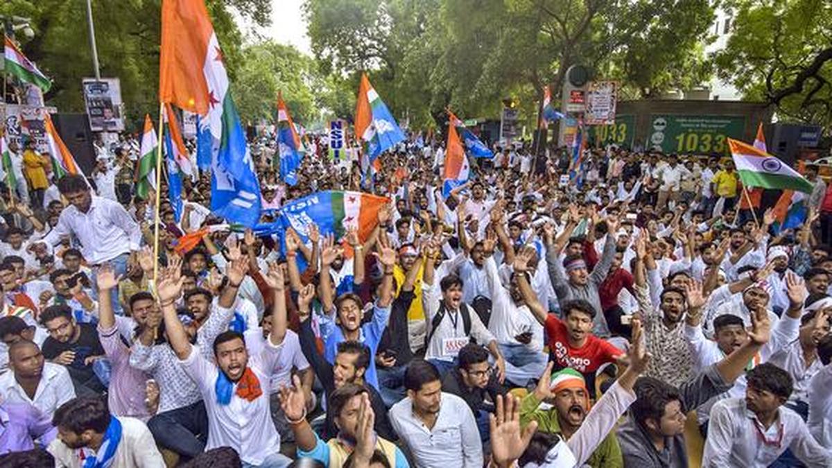 NSUI holds rally against Centre’s policies - The Hindu