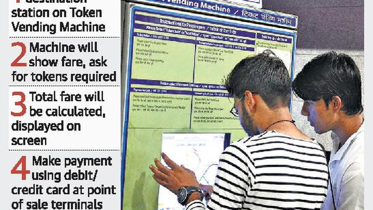 Delhi Metro launches card payment in token machines - The Hindu