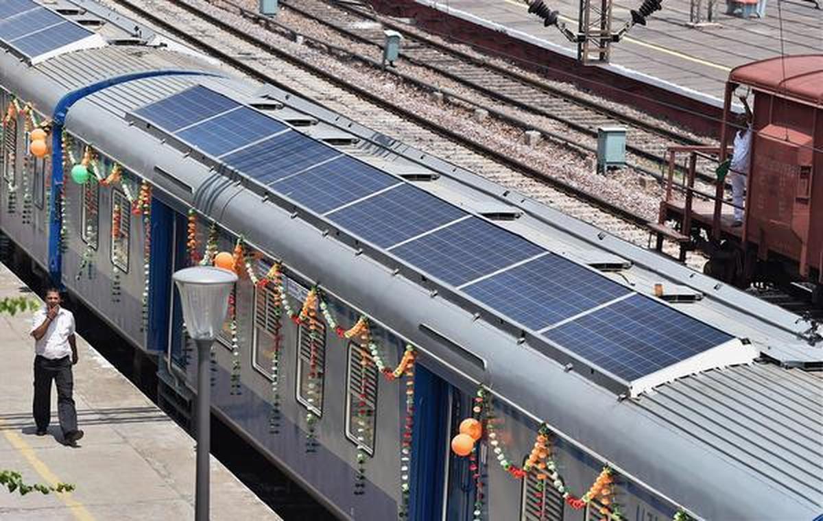 India’s first solar-powered DEMU train launched - The Hindu