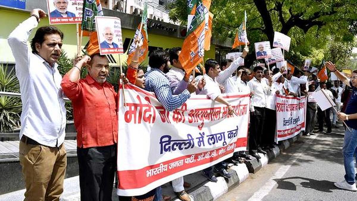 BJP cadres stage protest over ‘stalling scheme’ - The Hindu