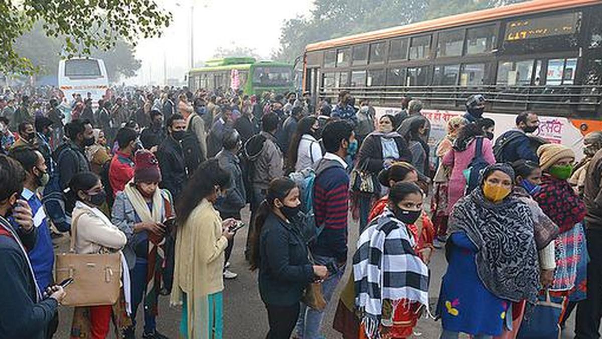 Queues everywhere as restrictions kick in in Delhi - The Hindu
