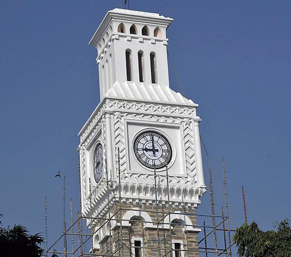 Widened roads shrink space around Clock Tower - The Hindu