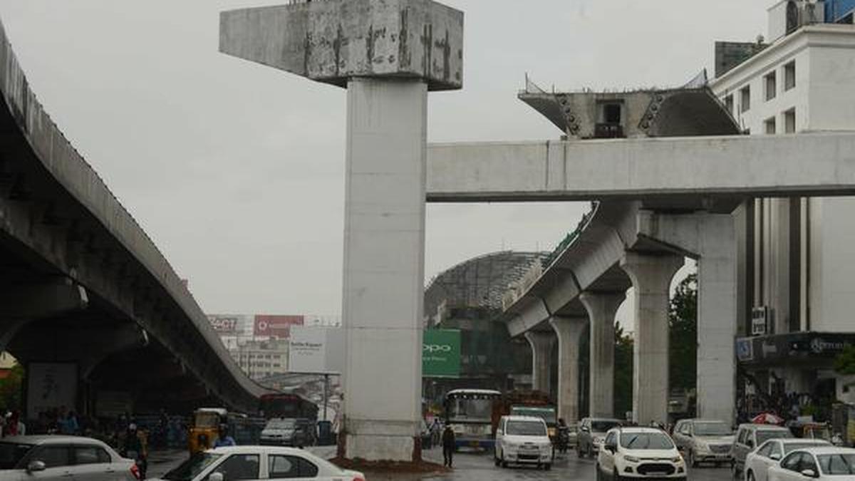 Metro rail overbridge at Begumpet completed - The Hindu
