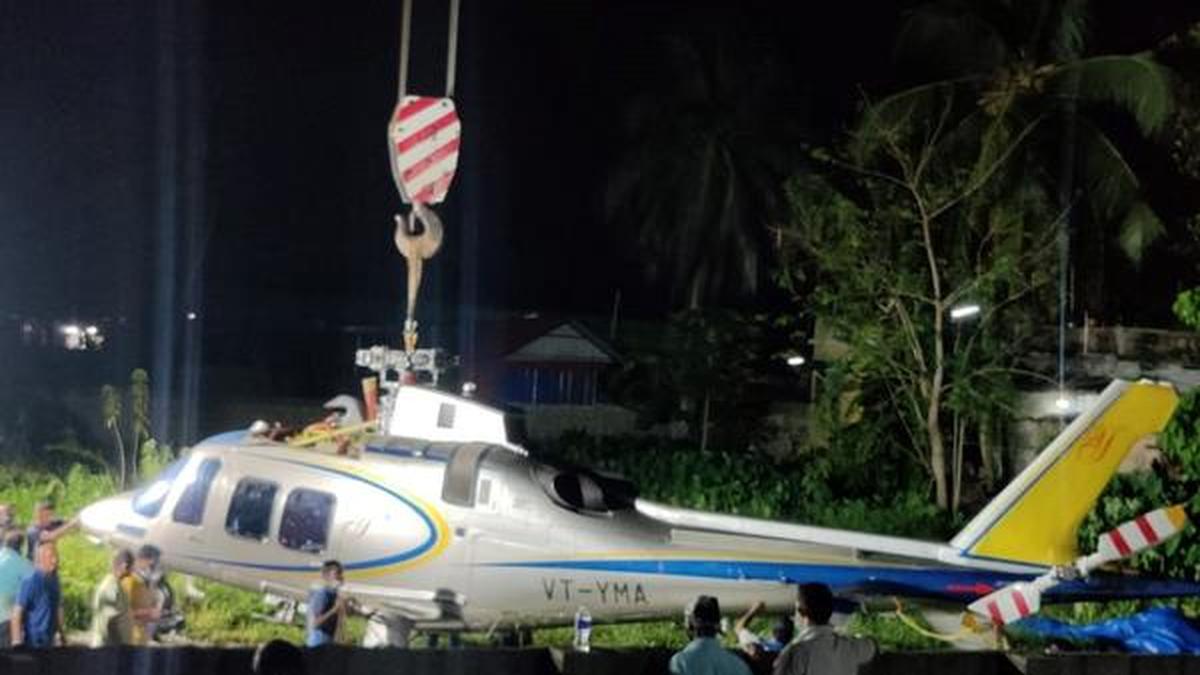 Copter shifted from crash site to Kochi airport - The Hindu
