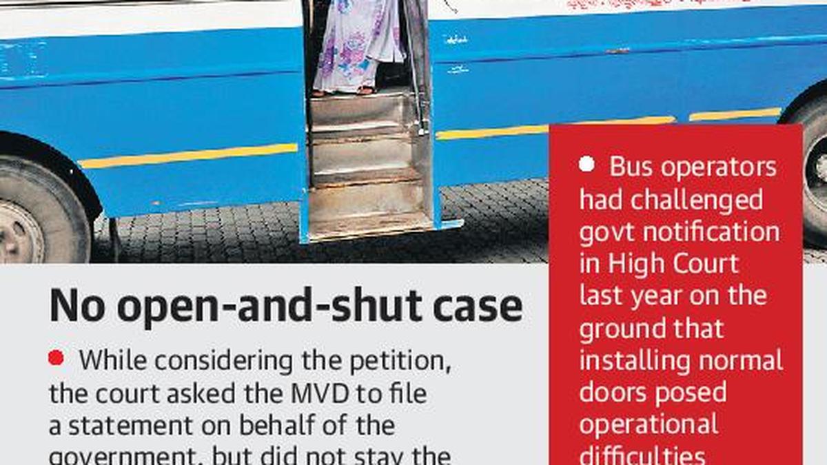 Operators scuttle move to fix doors for buses in Kochi - The Hindu