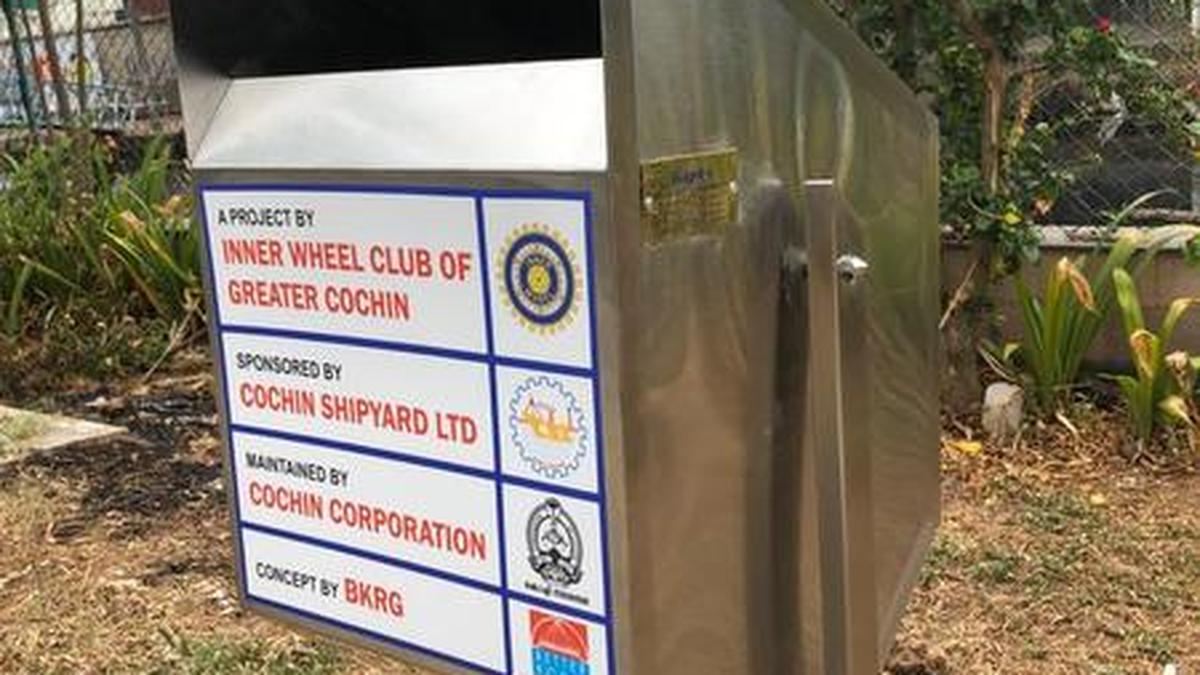 Innovative waste bins installed - The Hindu