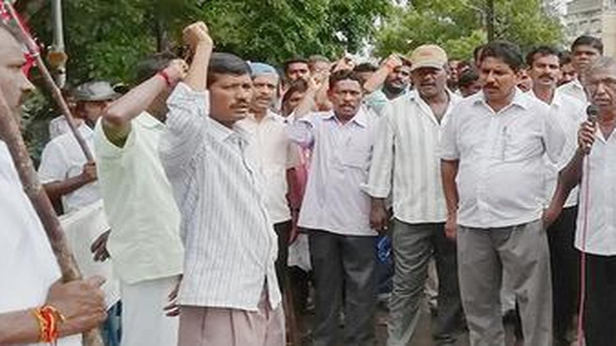 Agitation by section of TWAD Board employees - The Hindu