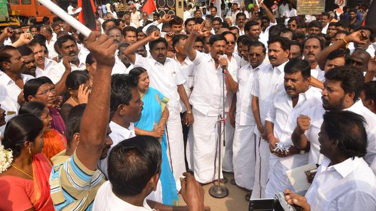 Jallikattu: DMK cadres stage protest - The Hindu