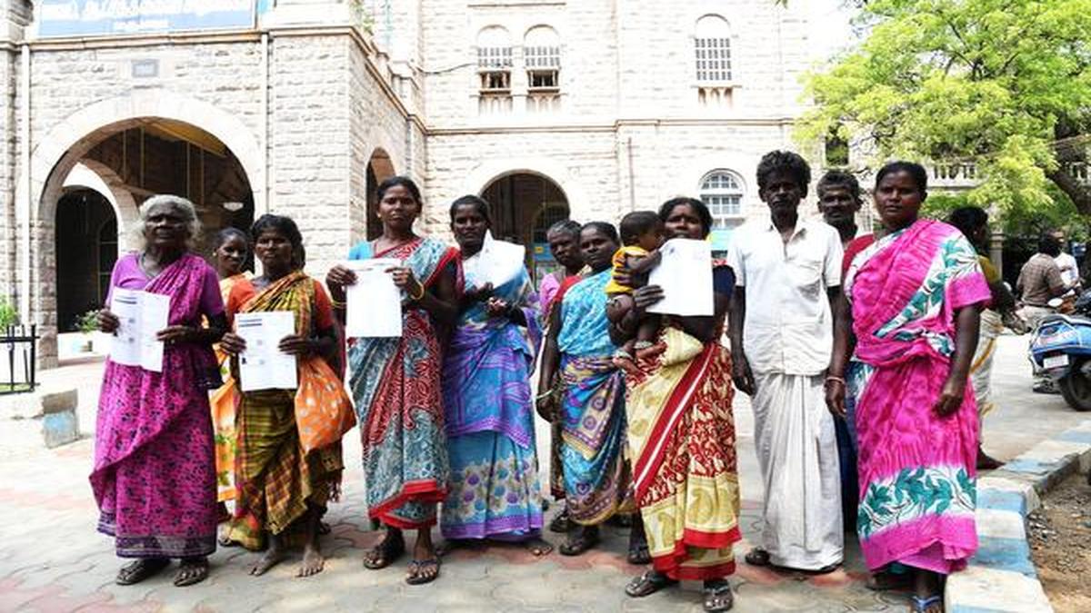 Women from Dalit colony seek patta, additional housing units - The Hindu