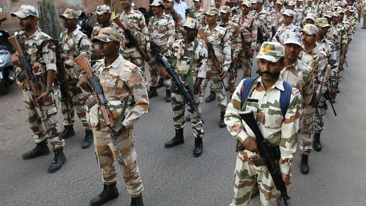 ITBP takes out flag march - The Hindu
