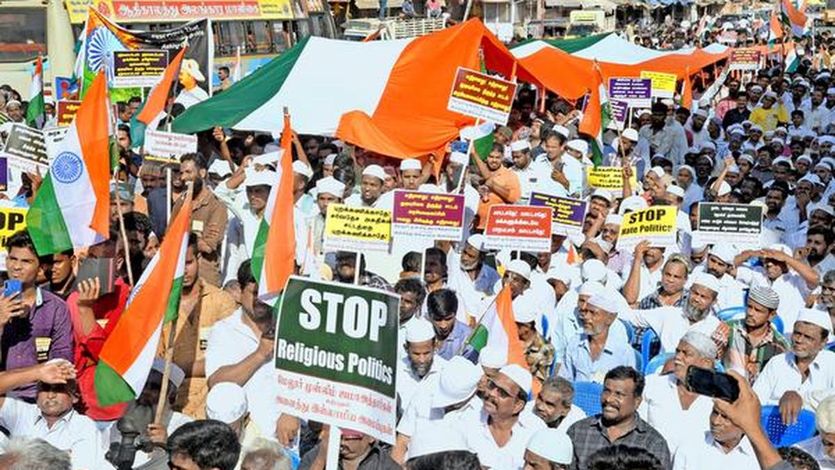 Protest staged against CAA and NRC - The Hindu