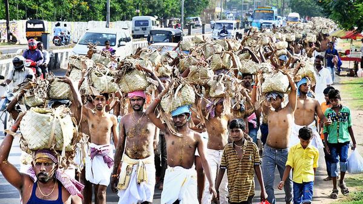 Unique procession taken out after 18 years for rain - The Hindu