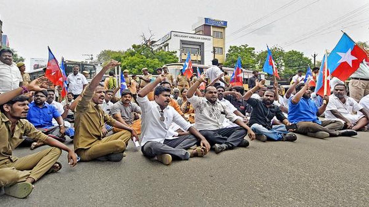 VCK condemns desecration of Ambedkar’s statue - The Hindu