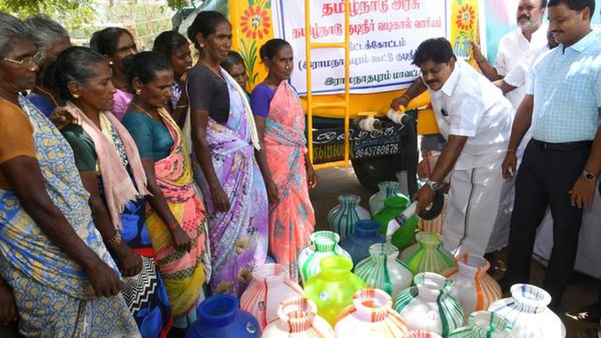 Minister launches supply of drinking water through tankers - The Hindu