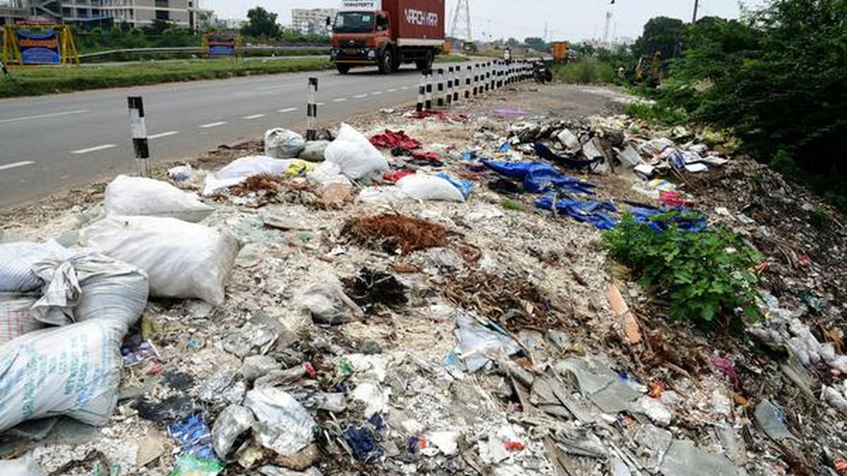 Illegal dumping yard sprouted along NH - The Hindu