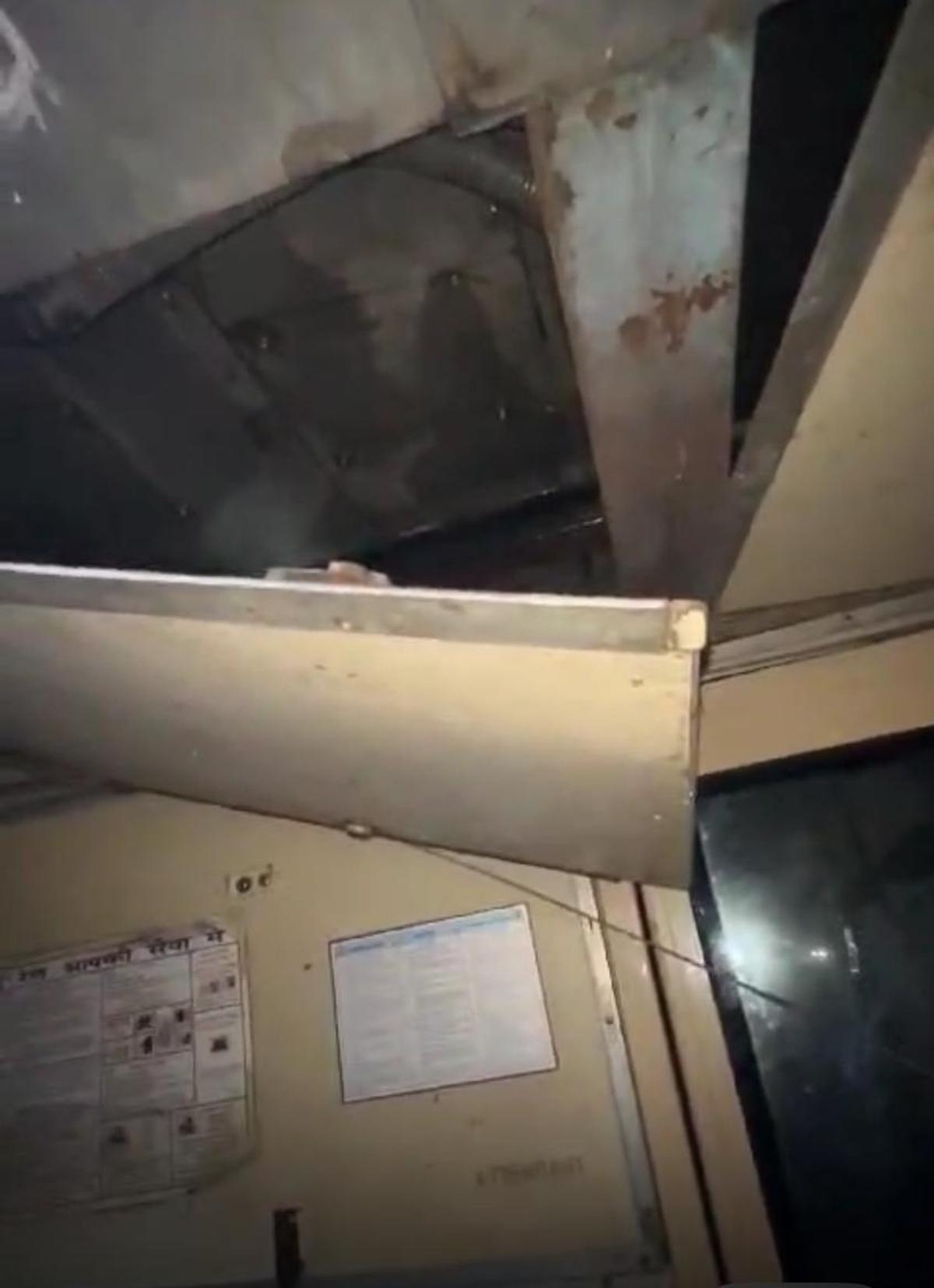 Ceiling of AC coach in Matsyagandha Express falls down - The Hindu