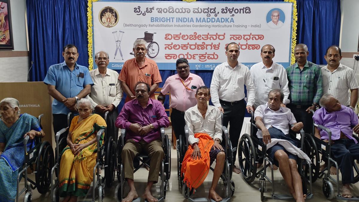 Bright India distributes aids and devices to differently abled - The Hindu