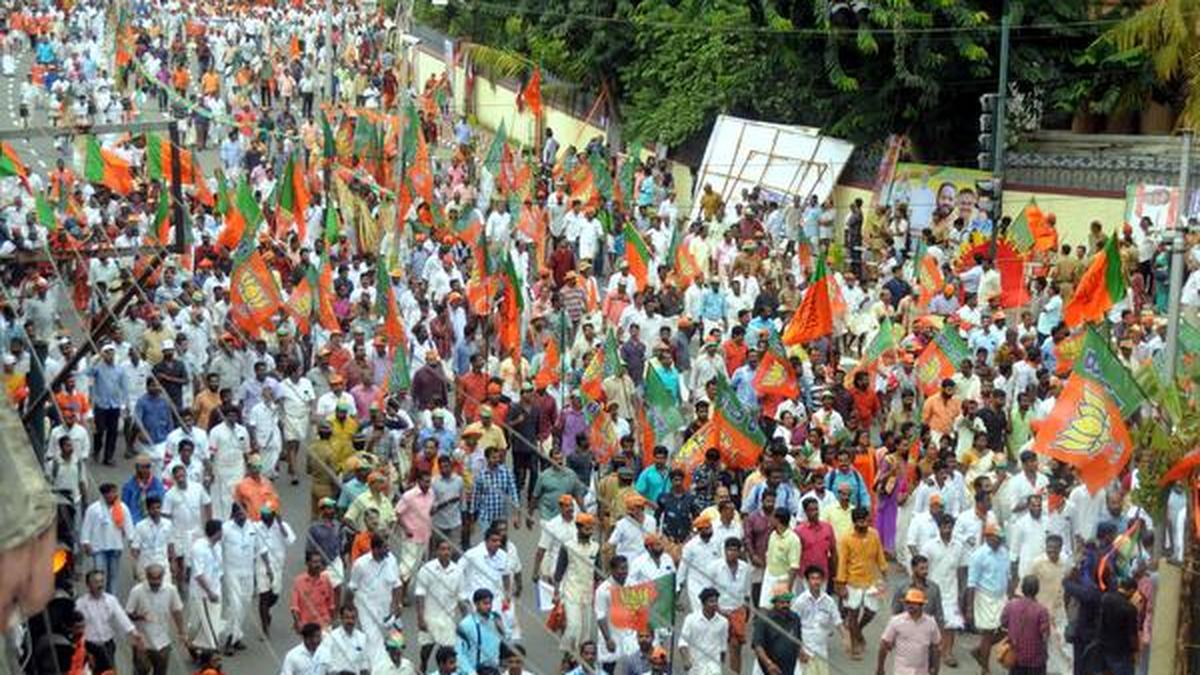 BJP rally turns city into a saffron sea - The Hindu