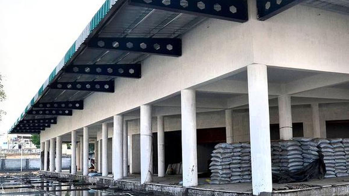 Bus stand work nearing completion - The Hindu
