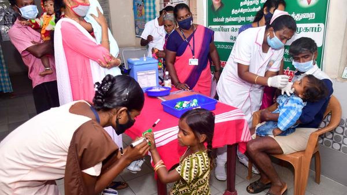 Polio drops administered at a brisk pace - The Hindu