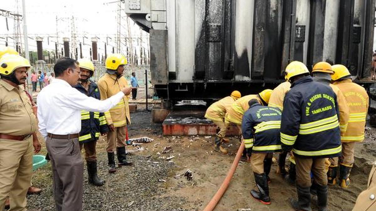 Sub-station suffers extensive damage due to major fire - The Hindu