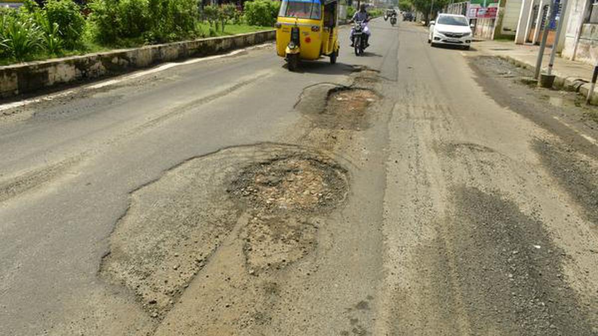 Rain-damaged roads pose threat to motorists - The Hindu