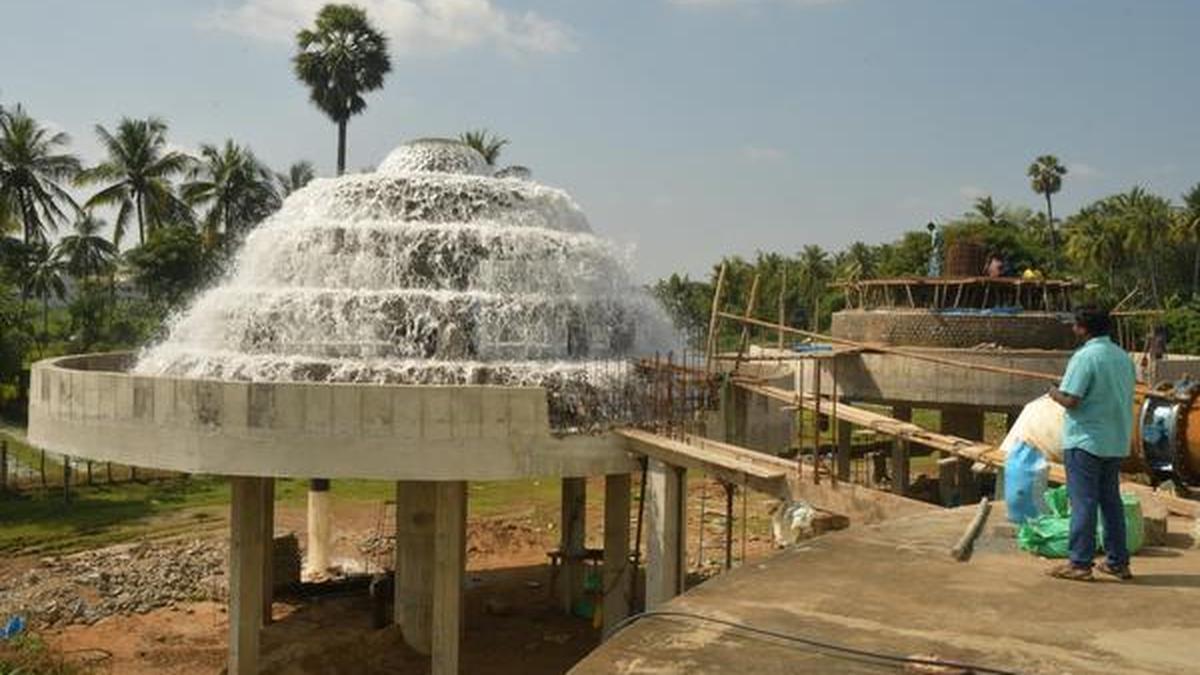 Cascade aerators set up to remove iron content in Kollidam water - The ...