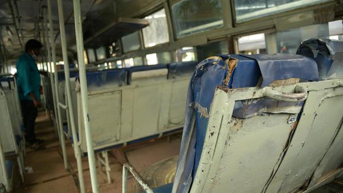 Commuters complain of damaged seats and leaky roofs in Govt. buses ...