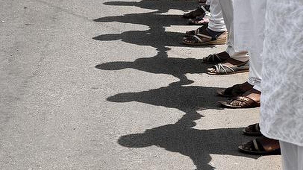 Students form human chain to stress eye care - The Hindu