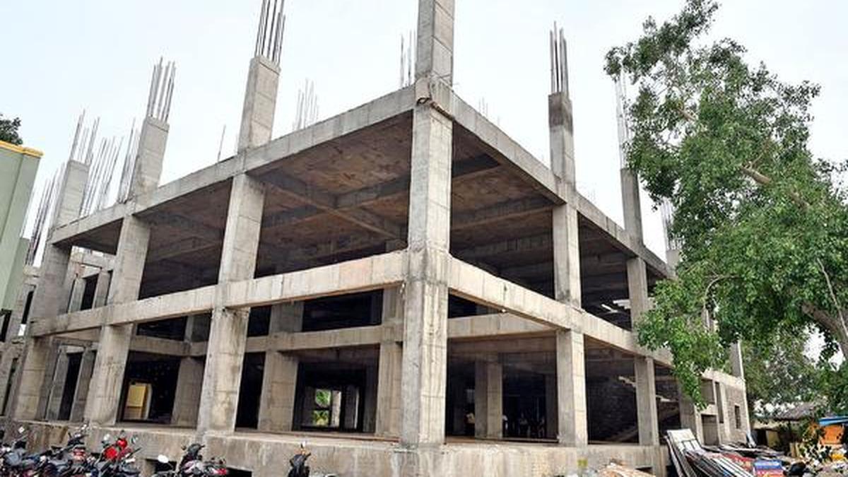 Work on VMC’s new building comes to halt - The Hindu