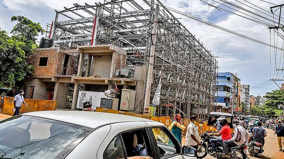 Multi-level car parking project works pick up pace in city - The Hindu