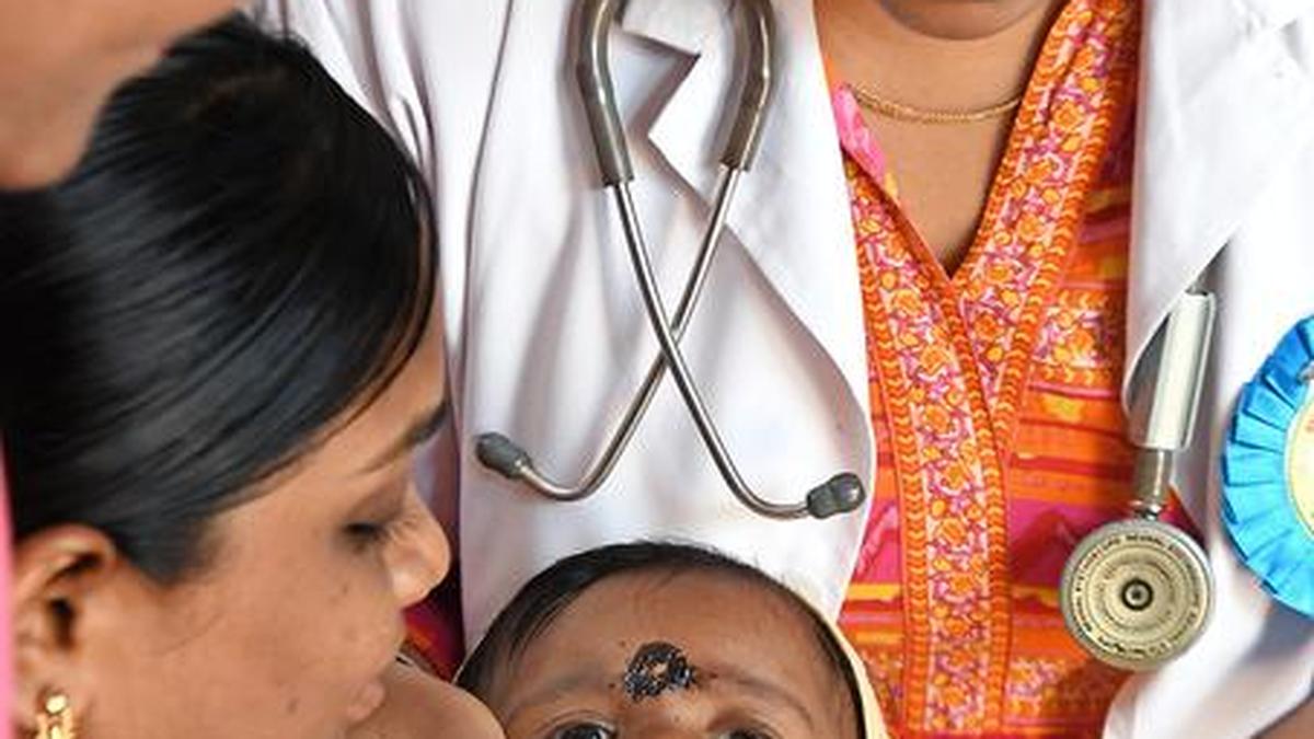 Children administered polio drops - The Hindu