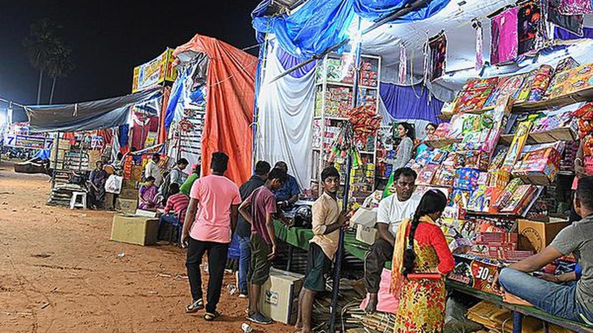Not a sparkling start for crackers shops on Day One of sales - The Hindu